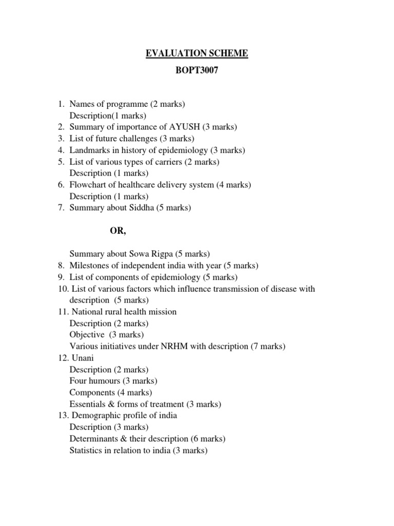 Evaluation Scheme | PDF | Self-Improvement | Wellness
