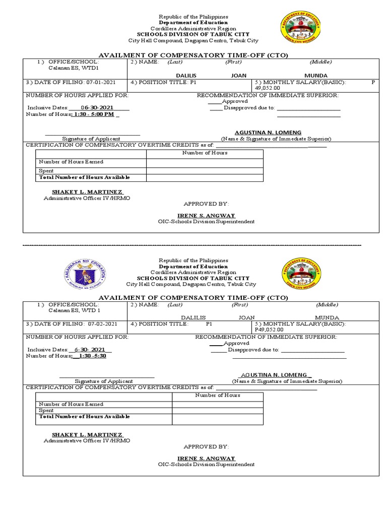Cto Form | PDF | Government | Philippines