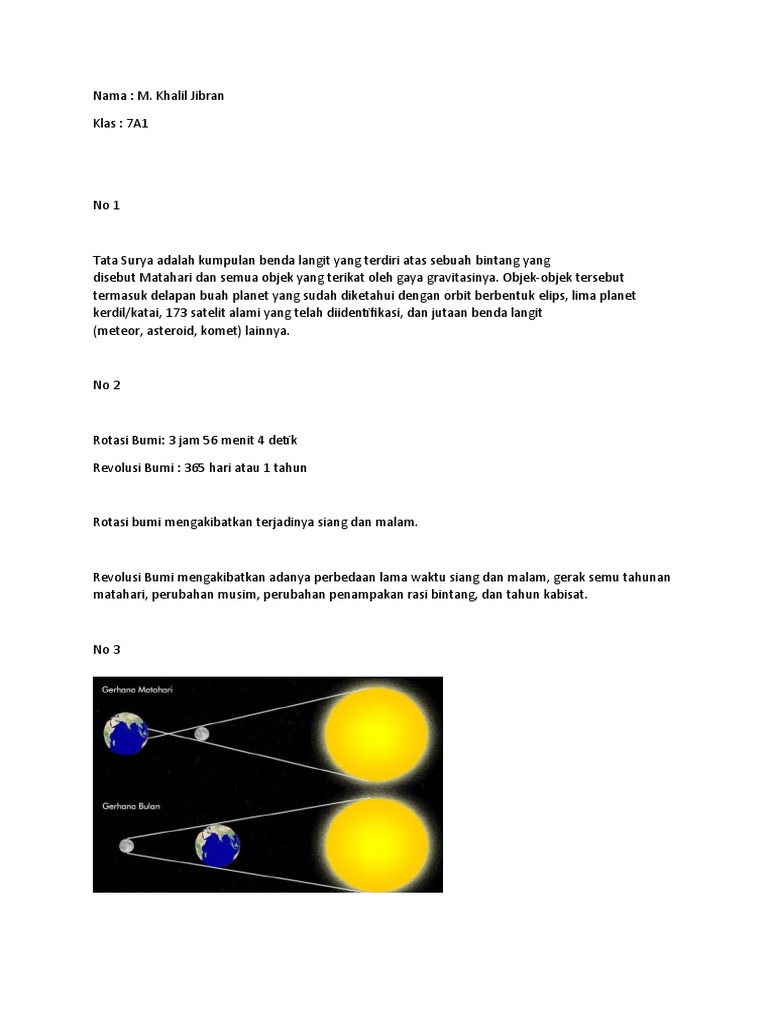 Tata Surya dan Rotasi Bumi | PDF | Ilmu Sosial