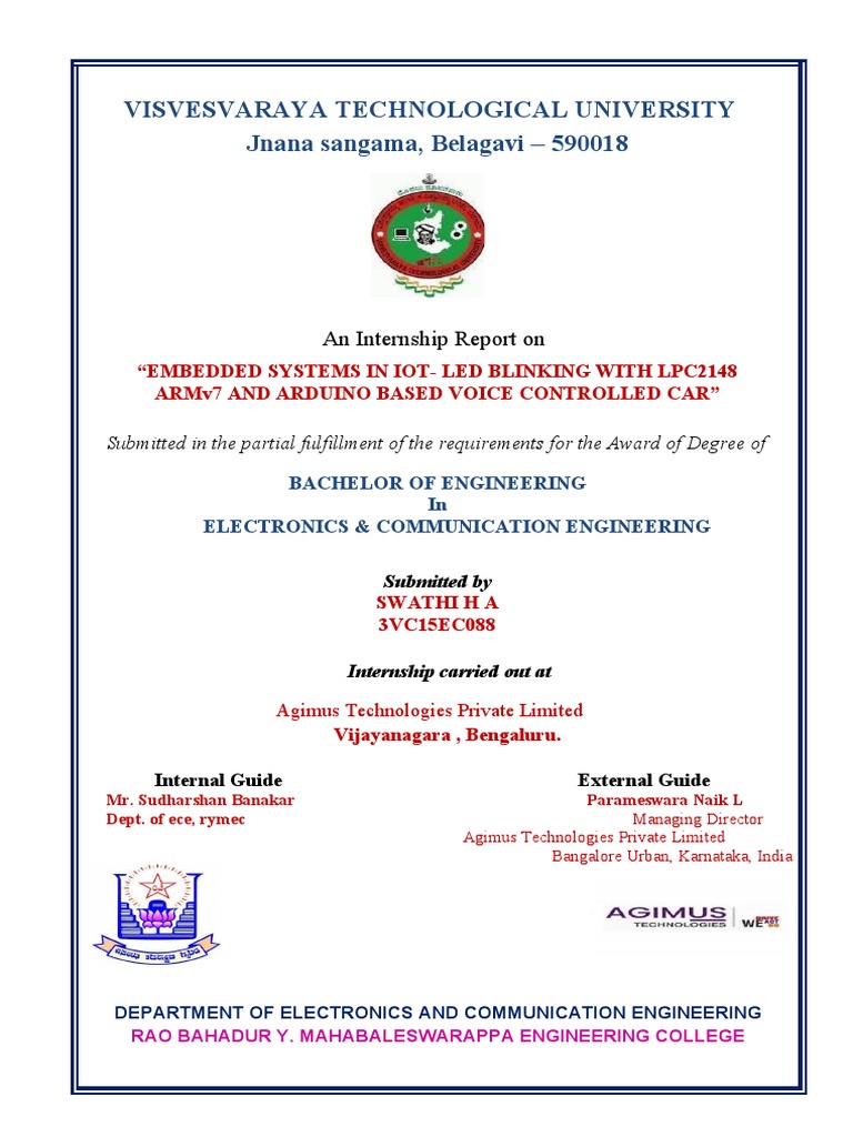 Swathi Internship Report - Format | PDF | Arduino | Embedded System