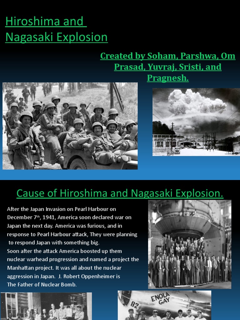 Hiroshima and Nagasaki Bomb Explosion | PDF | Atomic Bombings Of ...