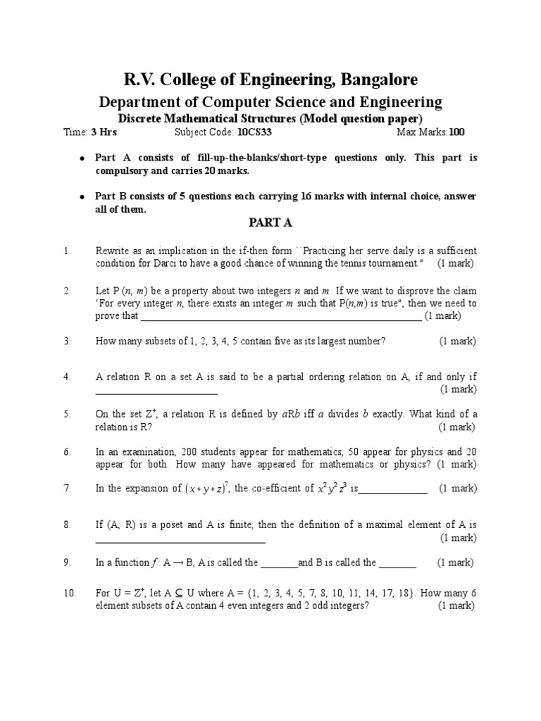 R.V. College of Engineering, Bangalore | PDF | Group (Mathematics ...