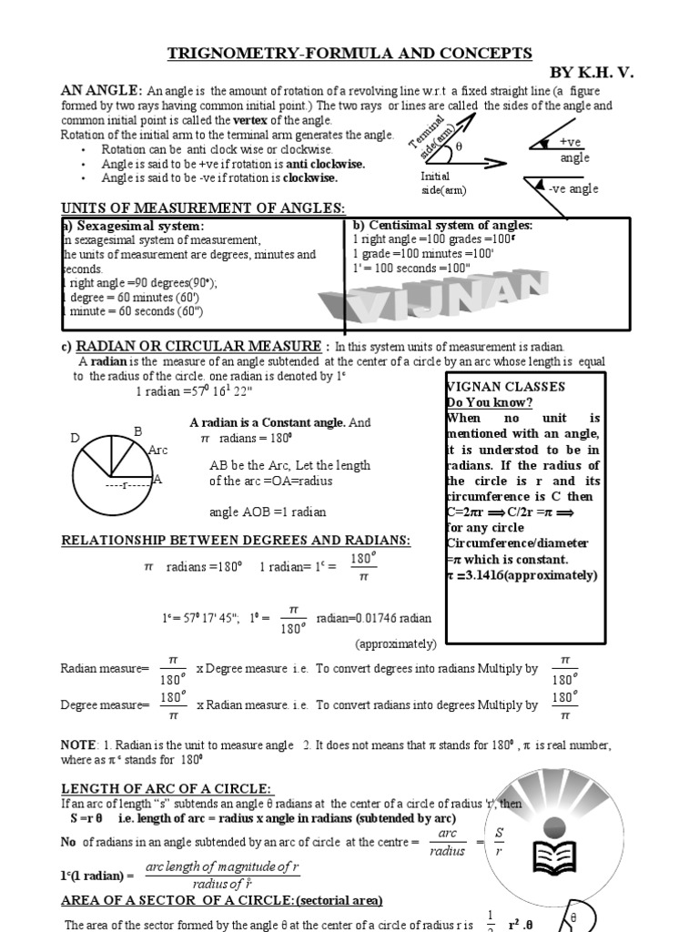 Trigonometry Formula Final V | PDF | Trigonometric Functions | Angle