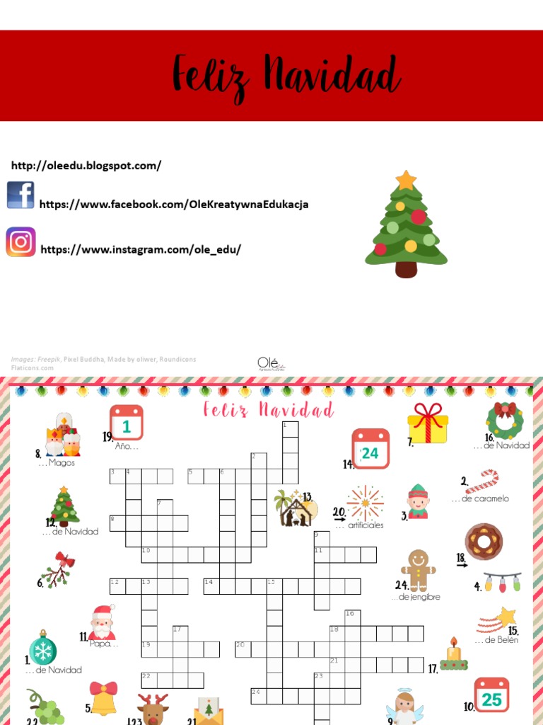 Crucigramas Navideños Para Imprimir Crucigrama Navideño En Español