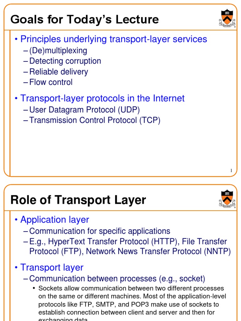 Transport Layer Protocols | PDF | Transmission Control Protocol | Port (Computer Networking)