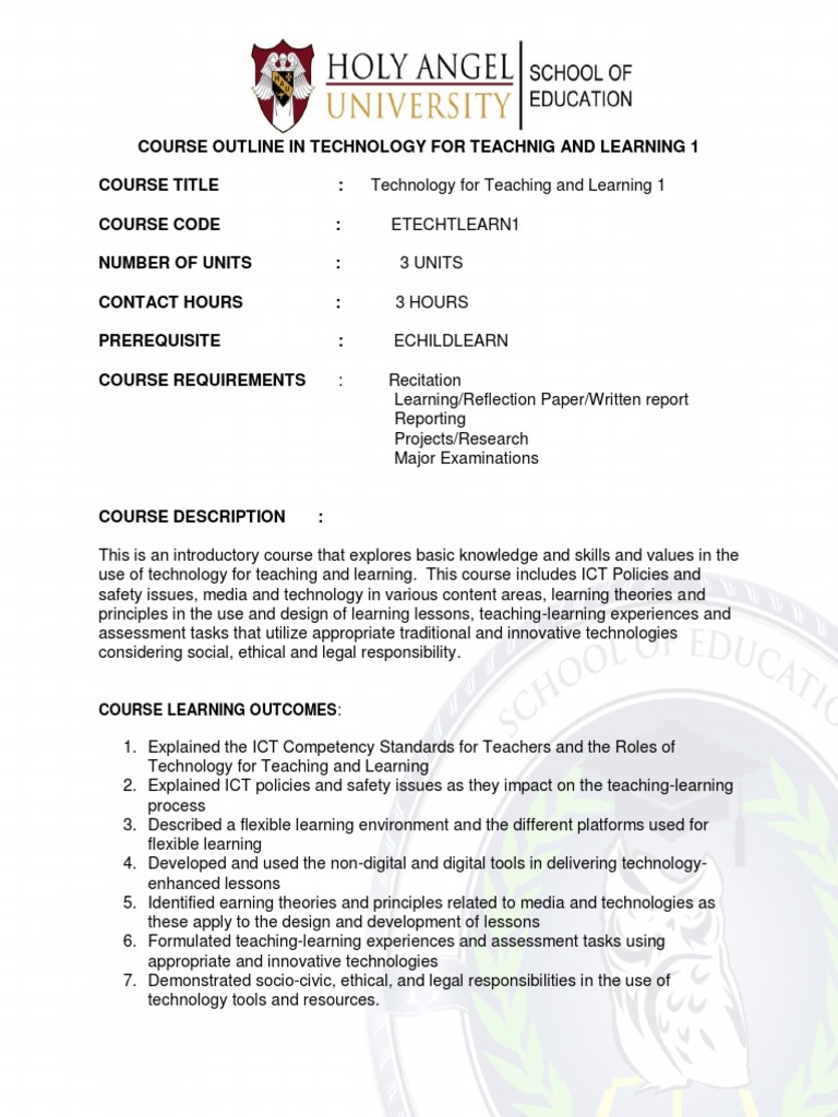 Course Learning Outcomes | PDF | Educational Technology | Learning