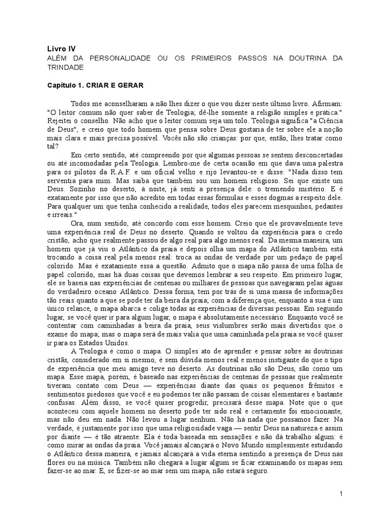 Criar e Gerar - Letra Pequena | PDF | Deus | Vida