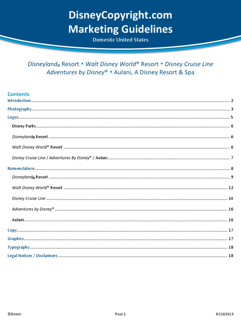 Disney Marketing Guidelines | PDF | Disneyland | Brand