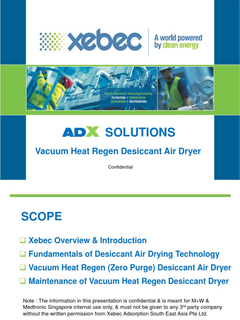 Xebec Vacuum Heat Regen Dryer Overview | PDF | Adsorption | Chemistry