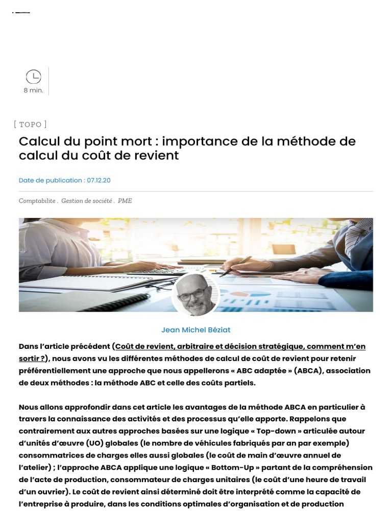 Méthode ABCA et calcul du point mort | PDF | Argent | Sodles