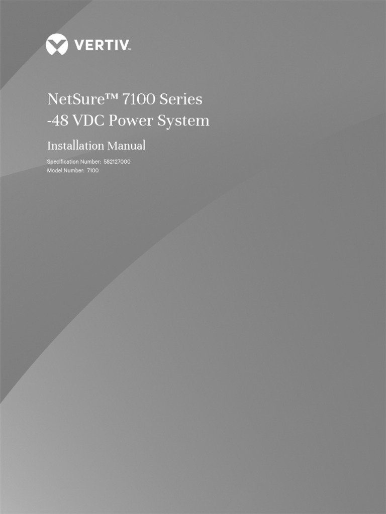 Netsure™ 7100 Series - 48 VDC Power System: Installation Manual | PDF ...