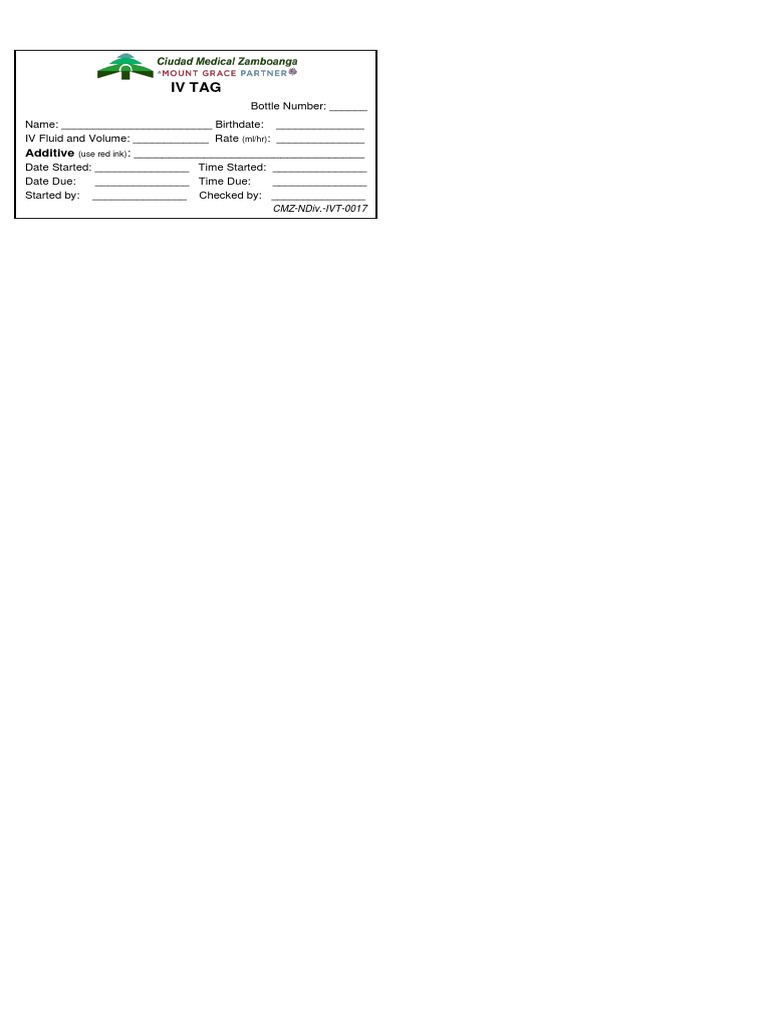 Iv Tag | PDF