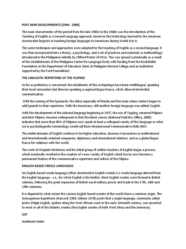 POST-WAR DEVELOPMENTS (1946 - 1980) : Southeast Asian | PDF | English ...