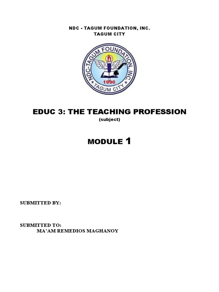 Teaching Profession Module 1 Overview | PDF | Teachers | Learning
