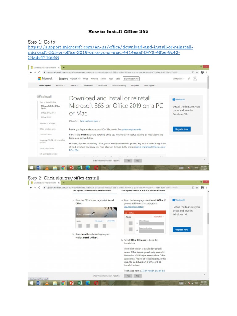 How To Install Office 365 | PDF | Computers