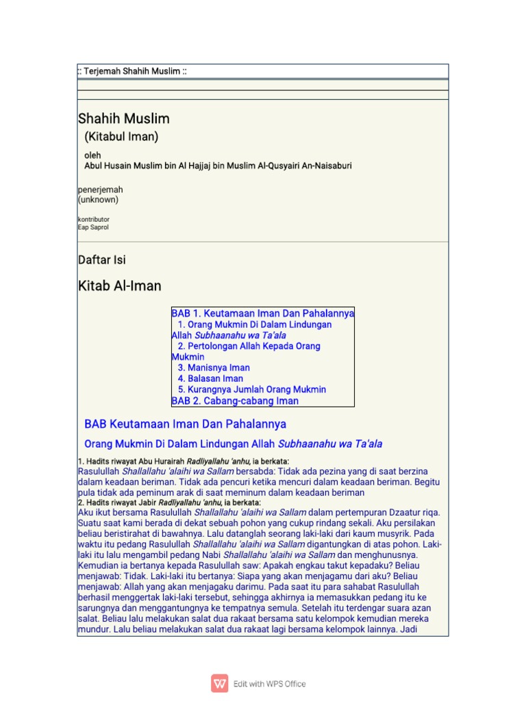 Terjemah Shahih Muslim | PDF