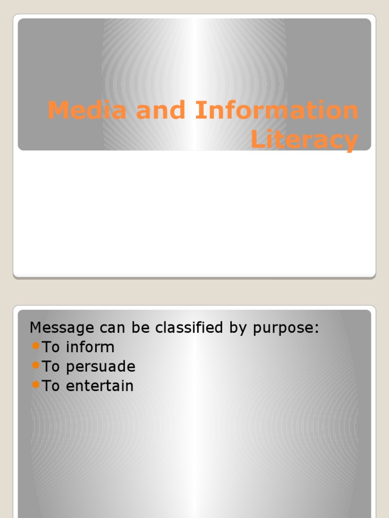 Media and Information Literacy | PDF | Abstract (Summary) | Mass Media