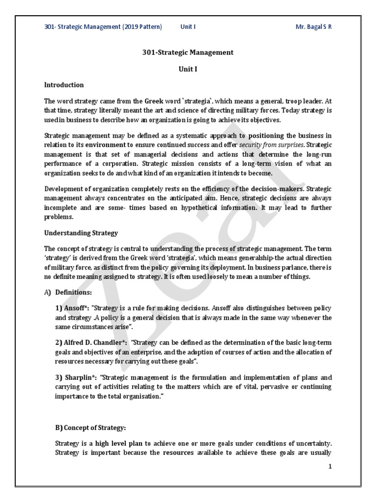 Understanding Strategic Management: An Introduction to Key Concepts ...