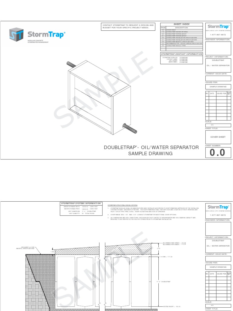 Stormtrap Doubletrap Oil/Water Separator - Sample Drawing | PDF ...