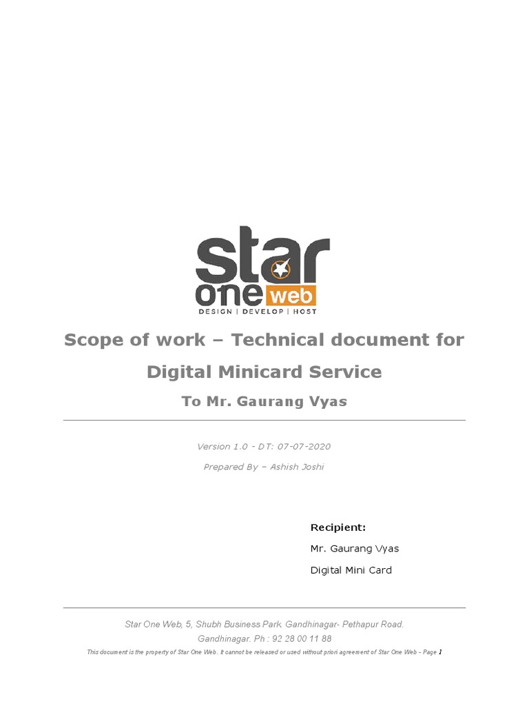 Scope of Work Document For Digital Mini Card. | PDF | World Wide Web ...