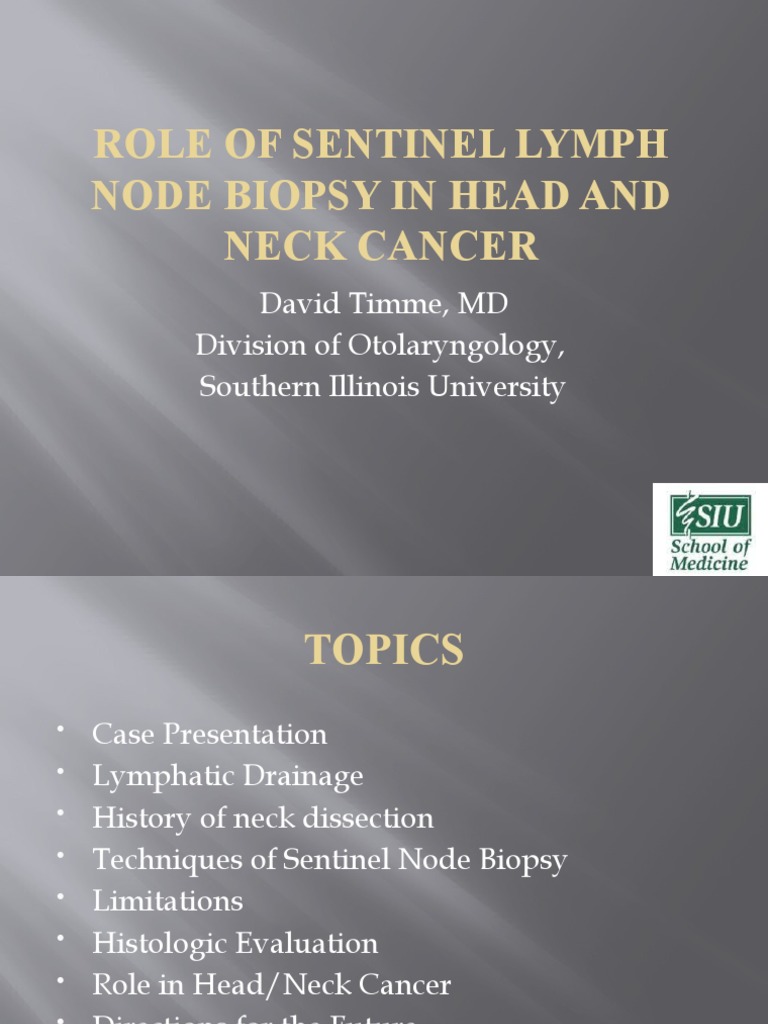 Role of Sentinel Lymph Node Biopsy in Head and Neck Cancer | PDF | Head ...