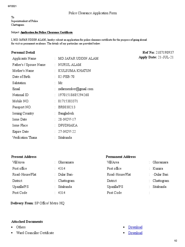 Police Clearance Application Guide | PDF | International Law | Government