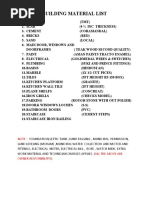 Building Material List | PDF