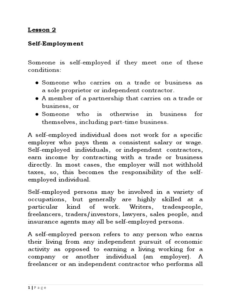 Understanding Self-Employment: A Comprehensive Guide to Being Your Own ...