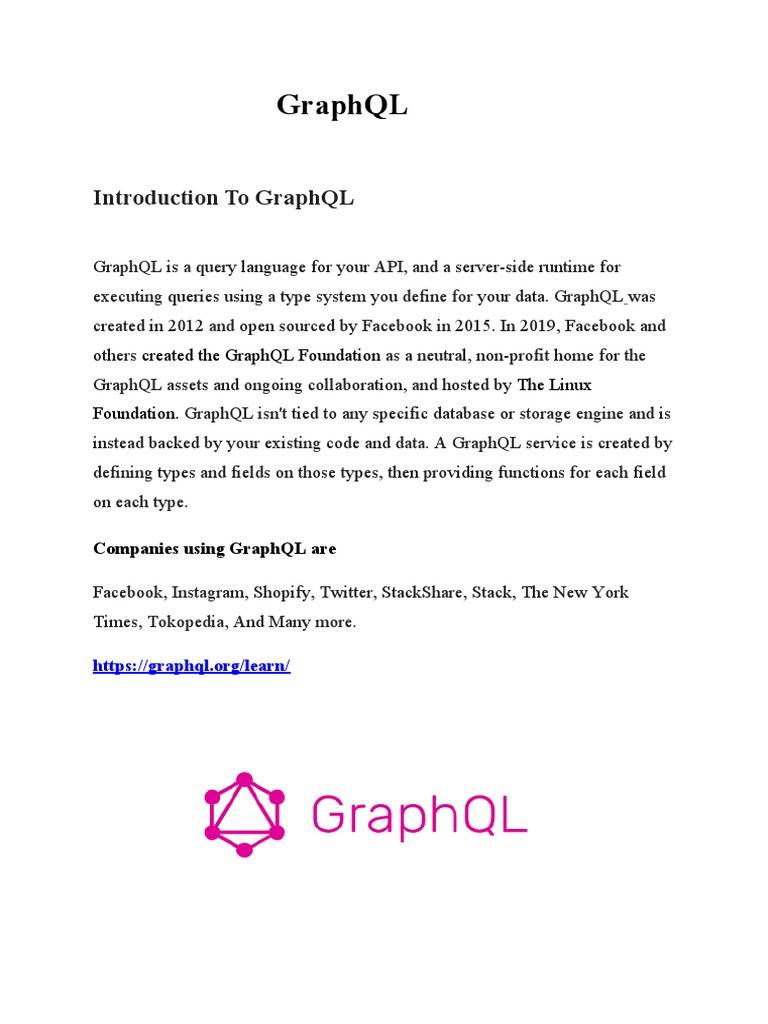 Introduction To Graphql | PDF | Representational State Transfer | Information Technology