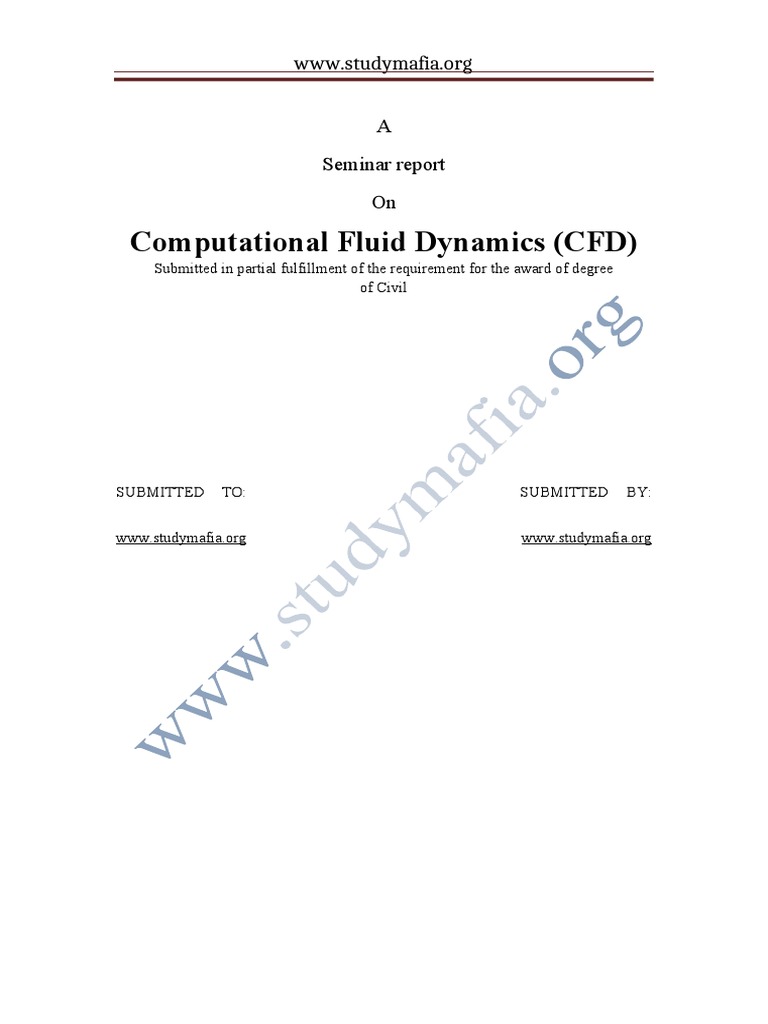 Computational Fluid Dynamics (CFD) : A Seminar Report On | PDF ...
