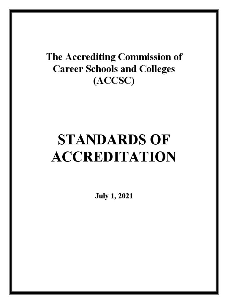 ACCSC Standards of Accreditation and Bylaws 070121 | PDF | Competence ...