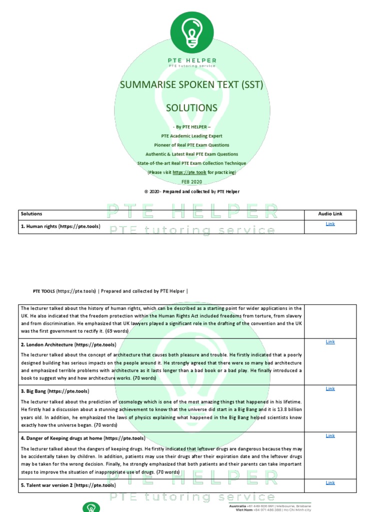 Summarise Spoken Text (SST) Solutions | PDF | Earthquakes | Dna