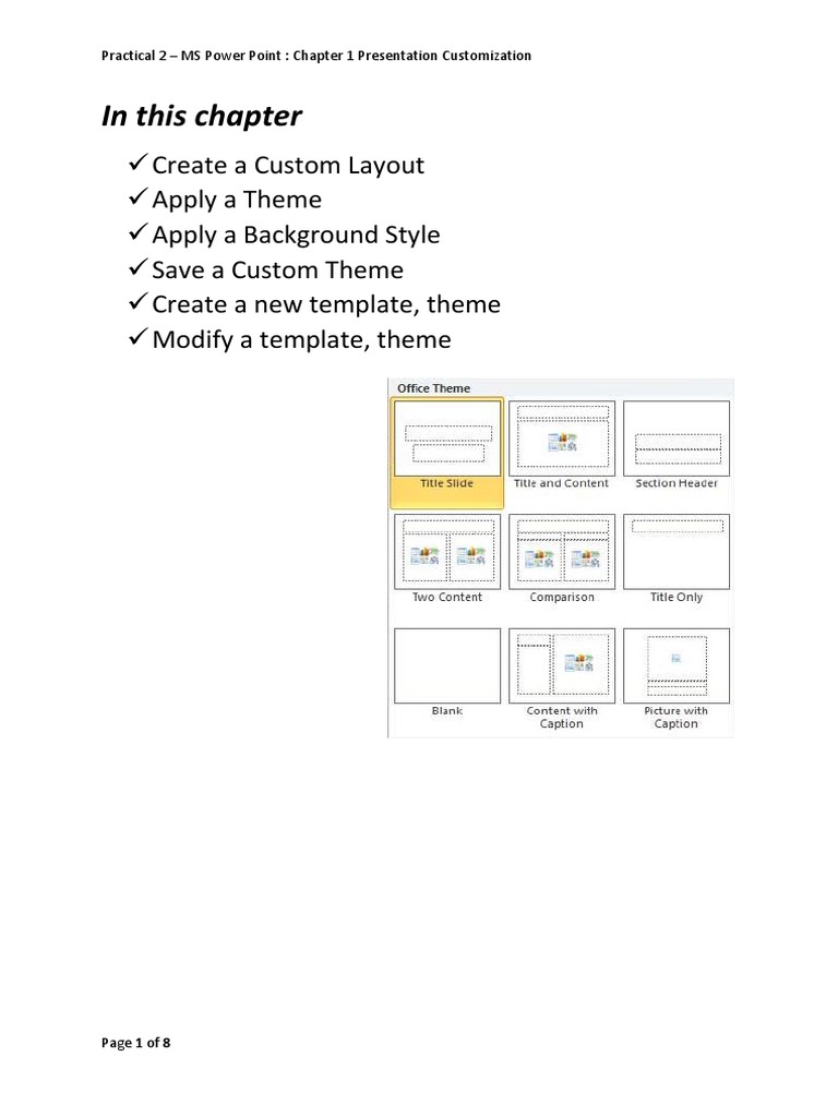 Chapter 1 - Presentation Customization | Download Free PDF | Page ...