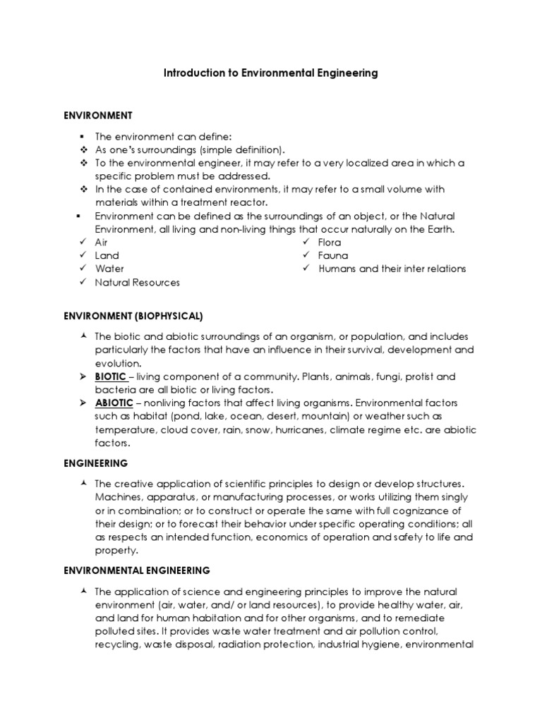 Introduction To Environmental Engineering | PDF | Natural Environment ...