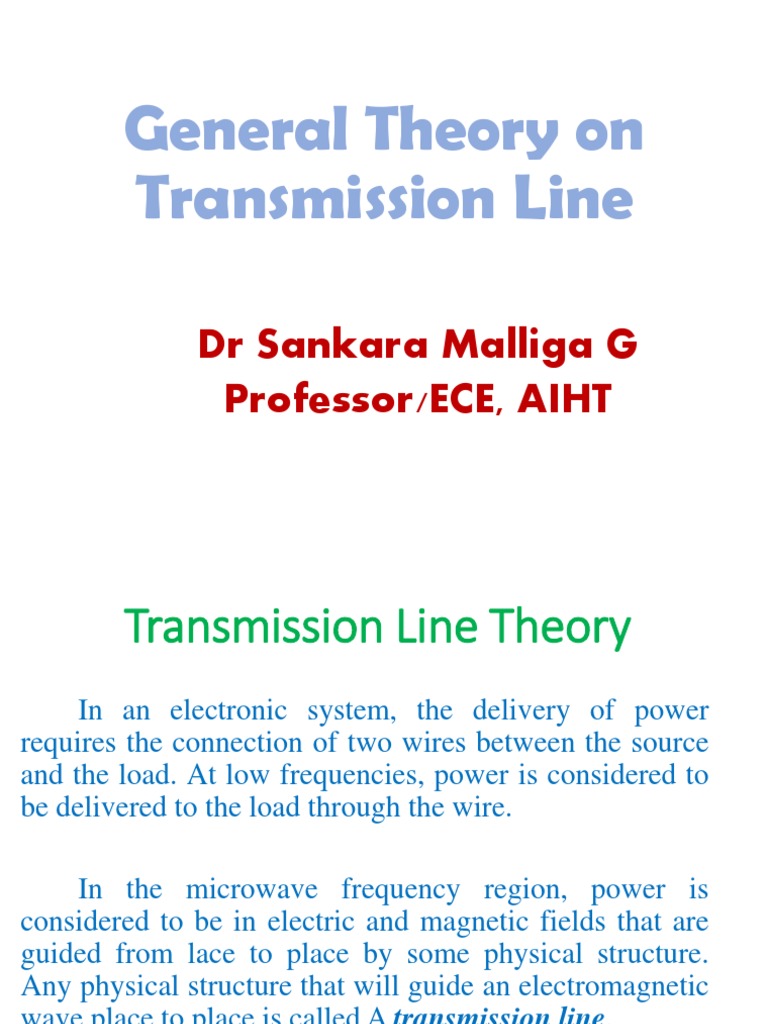 General Theory on Transmission Lines | PDF | Transmission Line ...