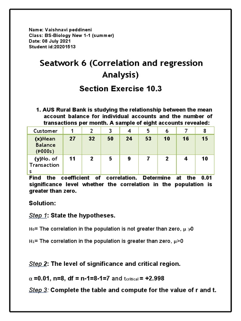 Correlation And Regression Analysis Pdf Correlation And Dependence Statistical Significance