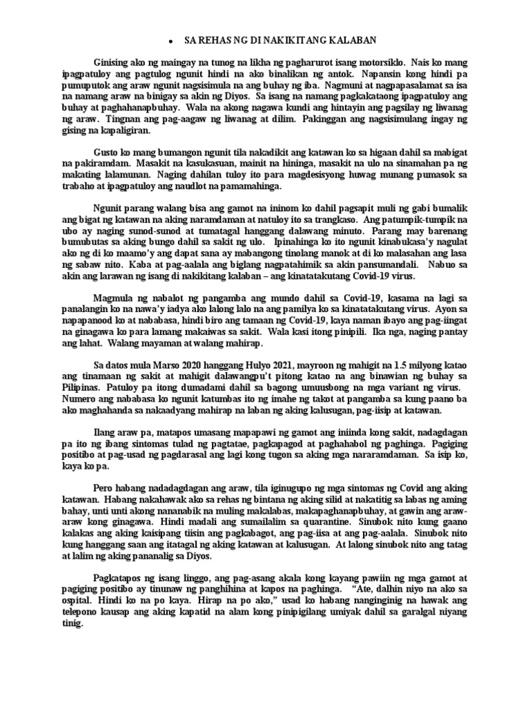 Sa Rehas NG Di Nakikitang Kalaban | PDF