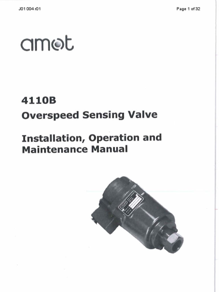 J01 004 r01 O&M Manual Amot 4110 Speed Valve | PDF
