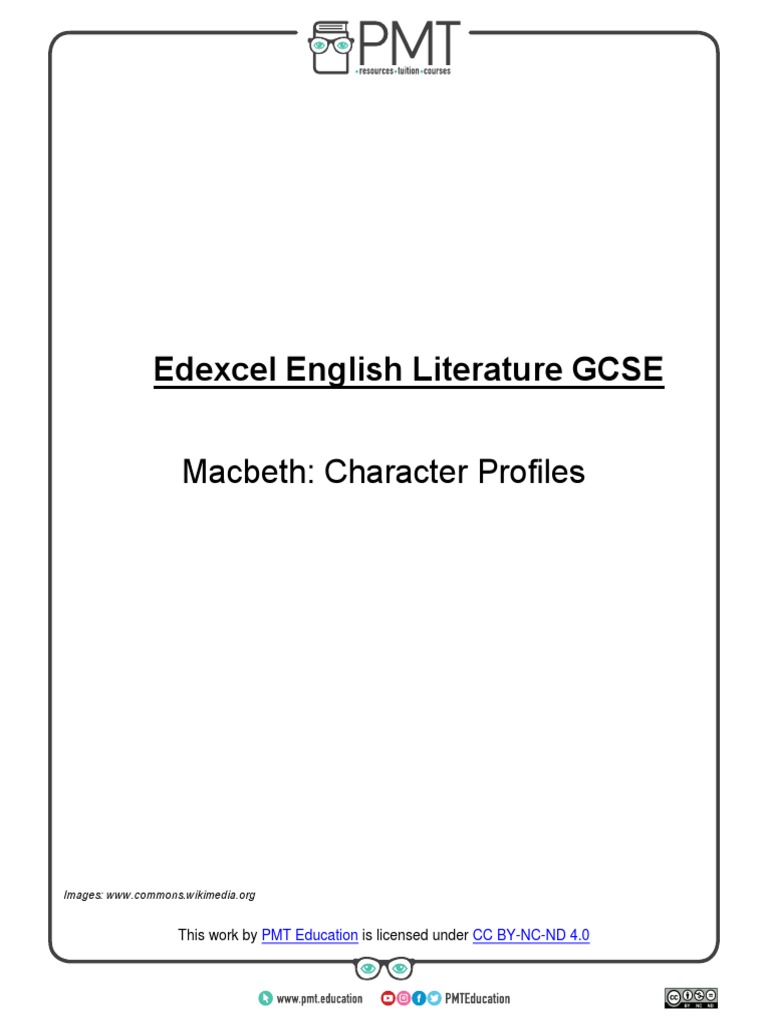 Character Profiles Macbeth Edexcel English Literature GCSE | PDF | Adam And Eve | Macbeth