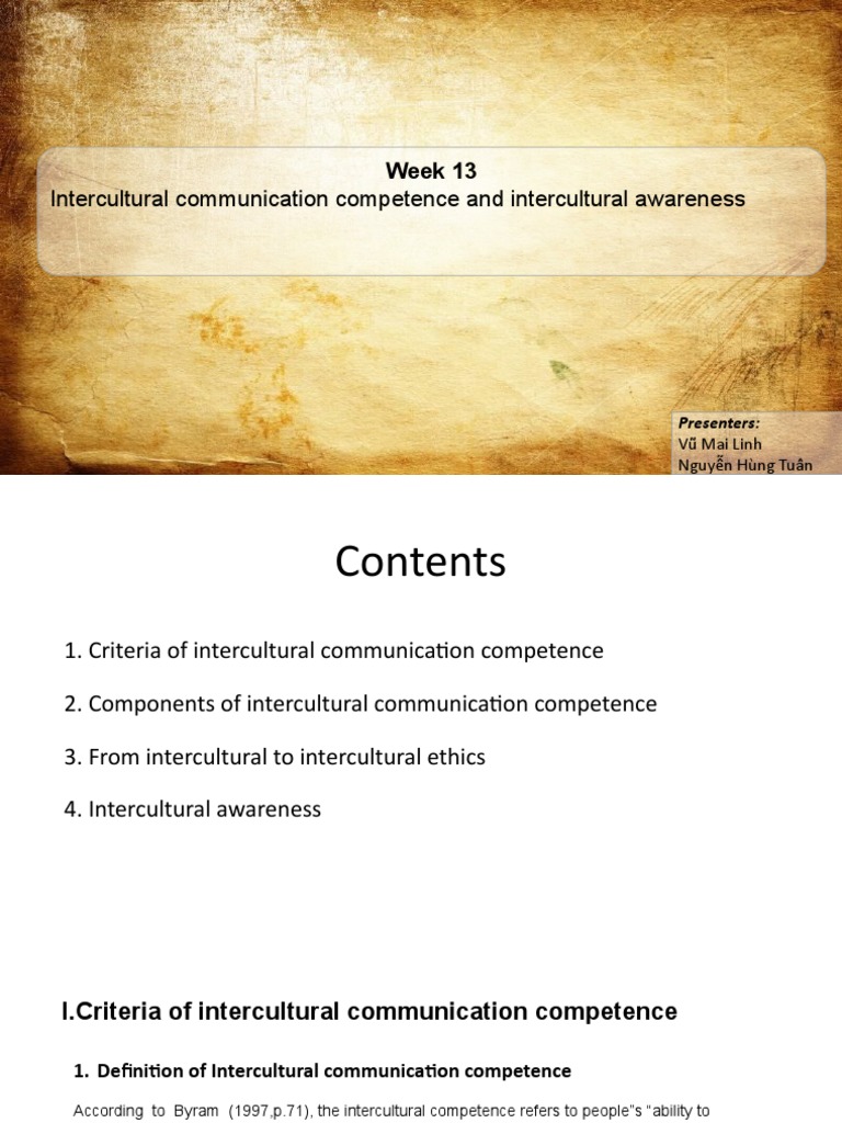 Week 13 - Inter Cultural Competence & Inter Cultural Awareness | PDF ...