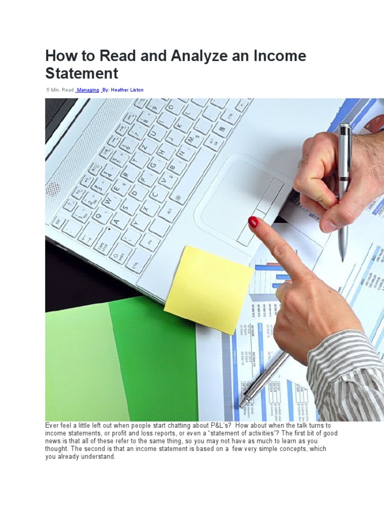 How To Read and Analyze An Income Statement | PDF | Income Statement ...