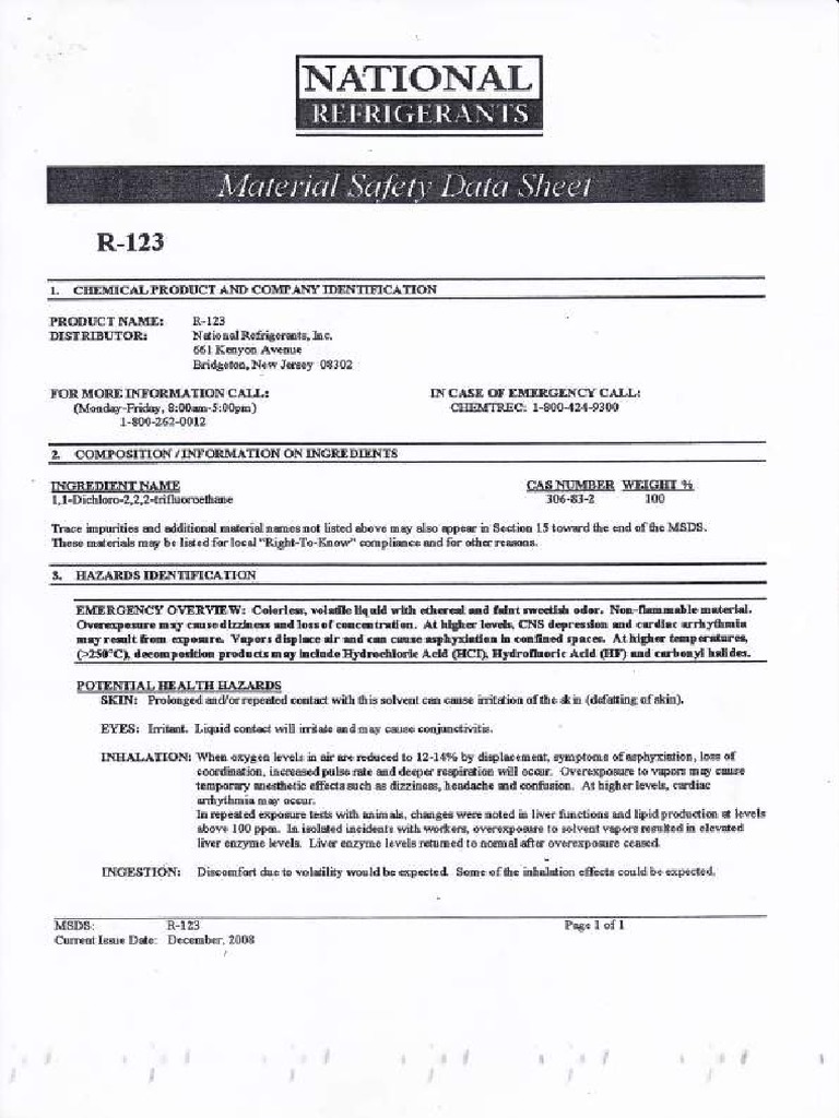 MSDS Clean Agent Gas AF11 - STARVVO Indonesia | PDF | Chemistry ...