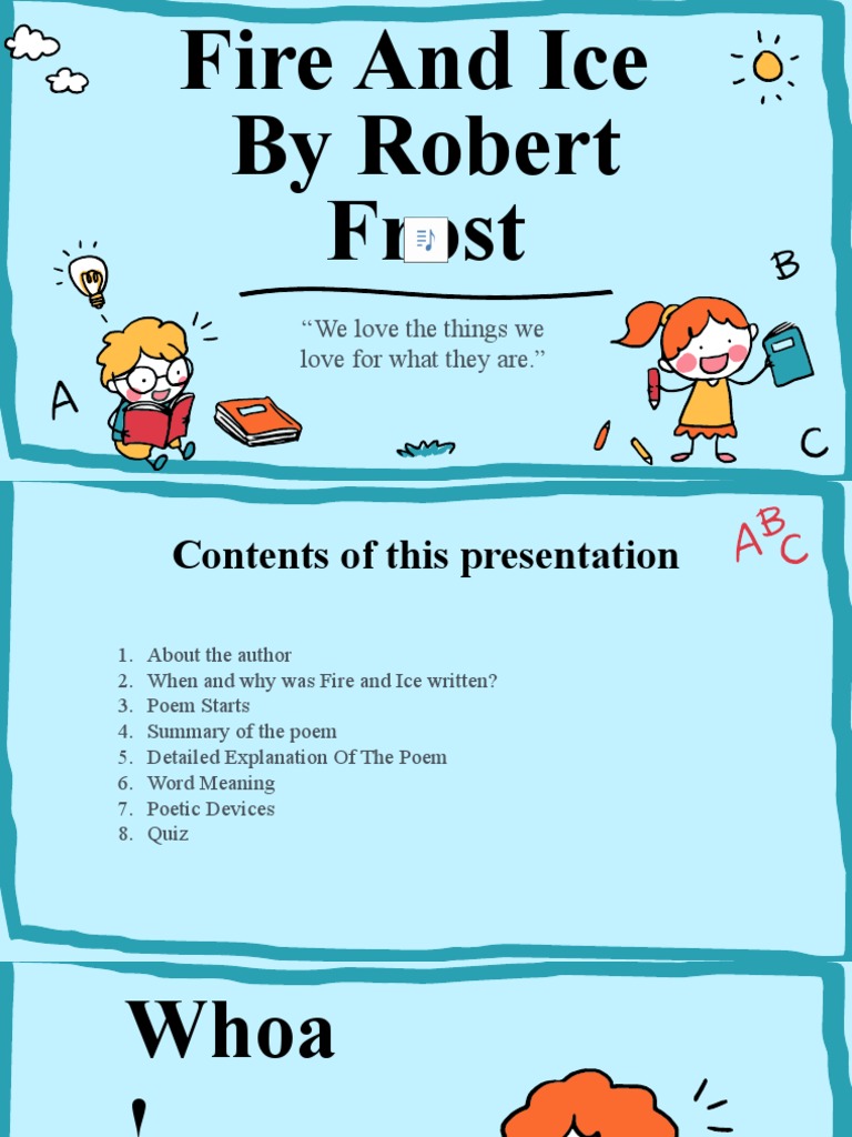 English Fire and Ice PPT With Quiz | PDF | General Fiction