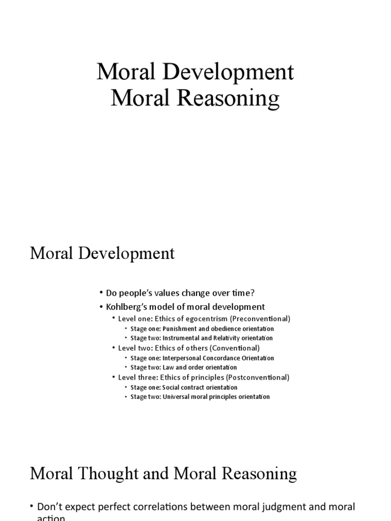 Moral Development Moral Reasoning | PDF | Morality | Reason