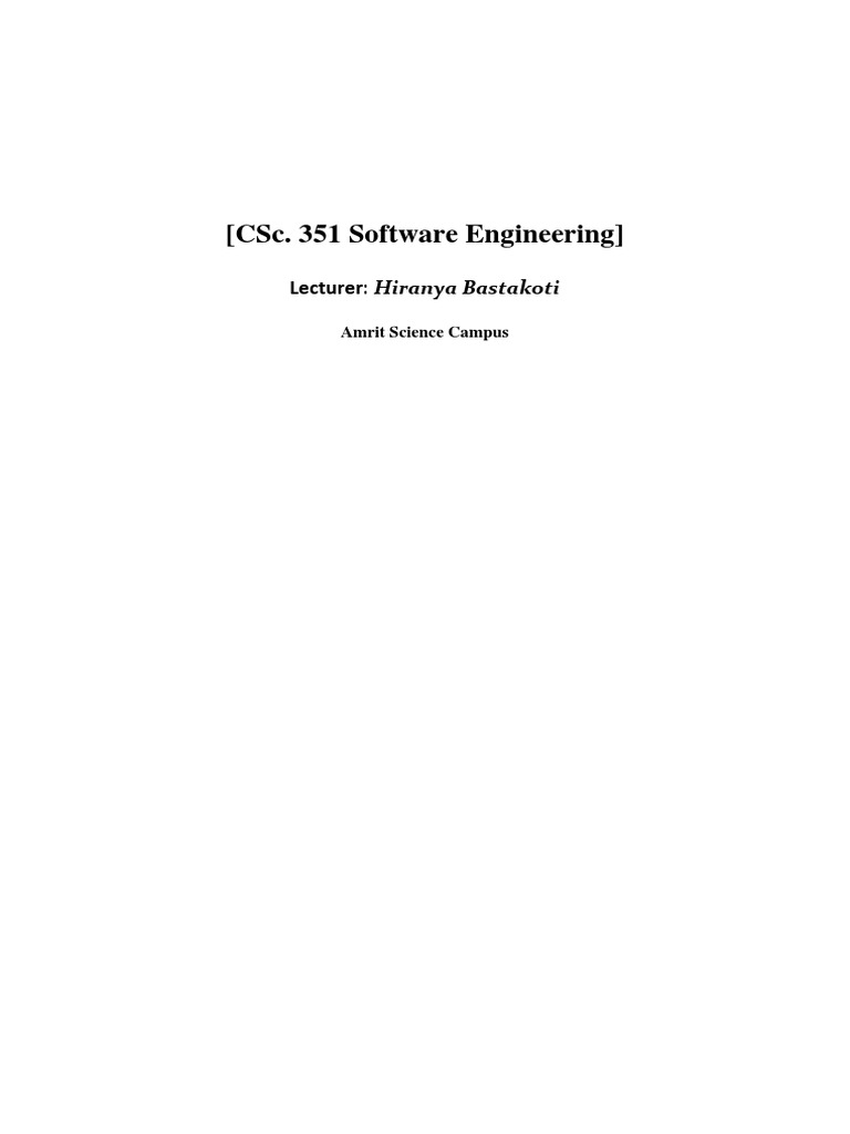 1 1introduction To Software Engineering Pdf Software Engineering