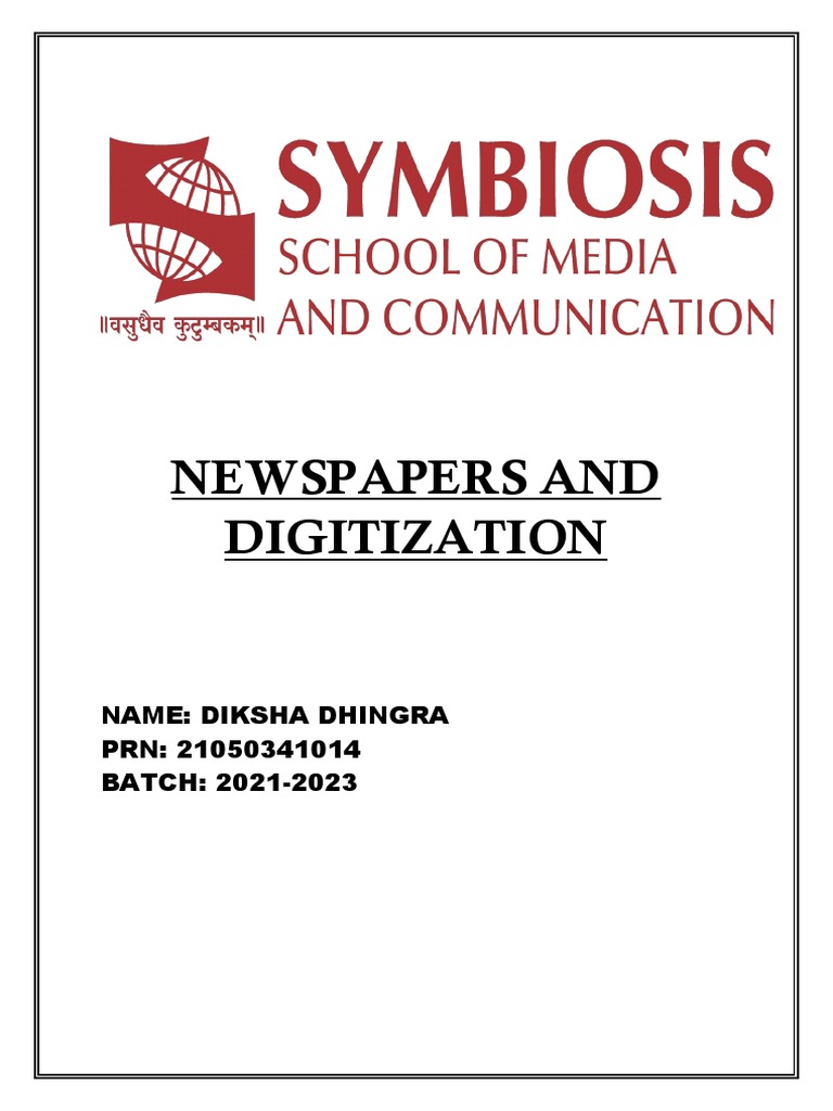 Newspapers and Digitization | PDF | Popular Culture & Media Studies ...
