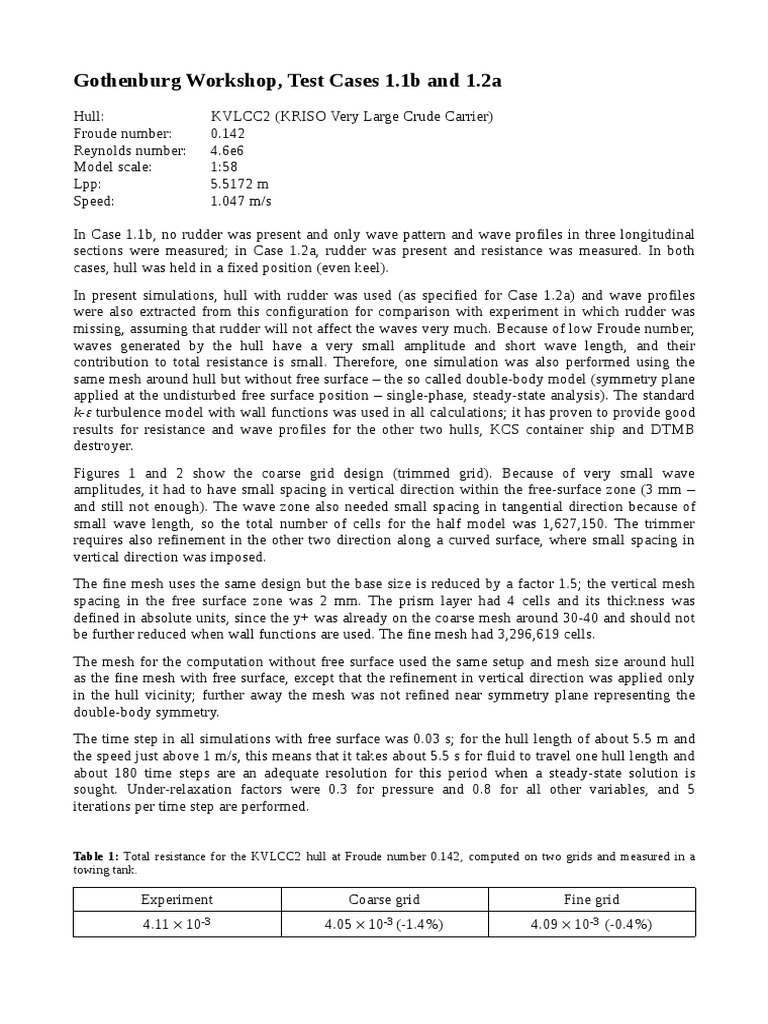 Simulation of Flow Around KVLCC Hull | PDF | Waves | Hull (Watercraft)