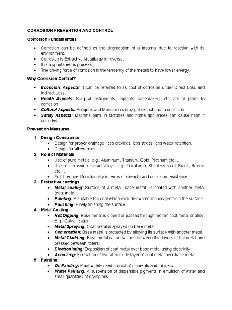 Corrosion Prevention and Control Corrosion Fundamentals | PDF ...