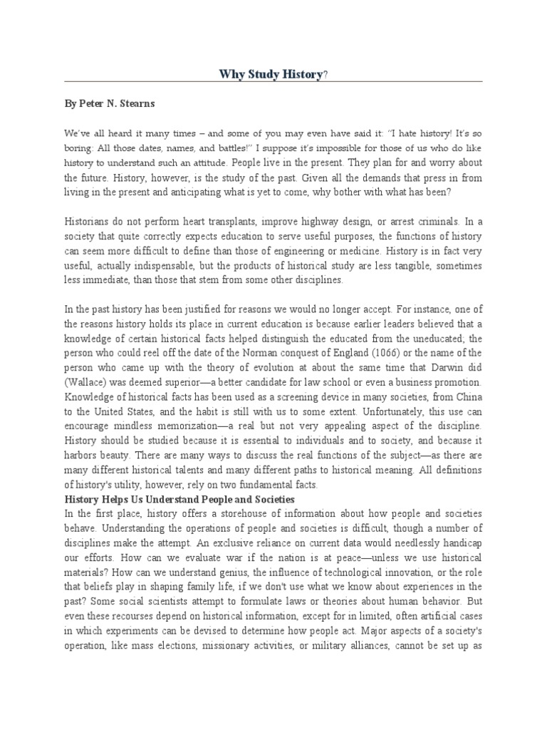 Why Study History - Docx 1 | PDF | Identity (Social Science) | Reason