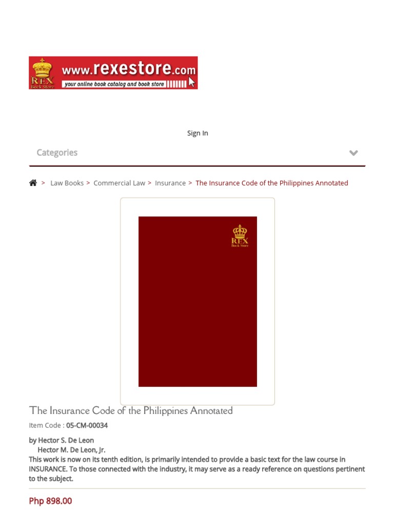 Annotated Insurance Code of the Philippines | PDF